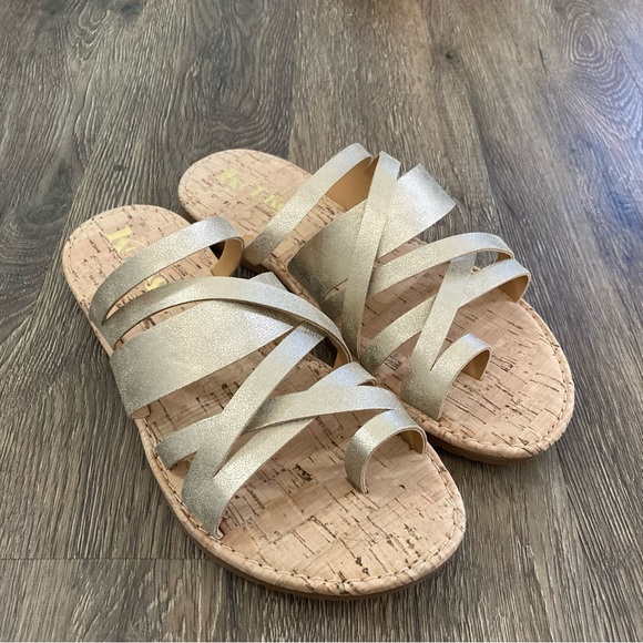 Kork-Ease | Shoes | Korks By Korkease Gold Flat Strappy Sandals | Poshmark